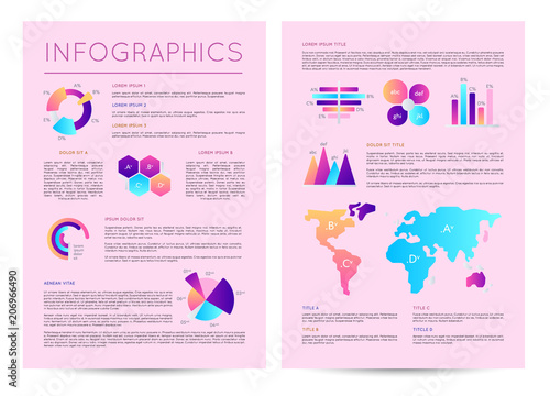 Infographics brochure with various diagrams. Abstract data ...