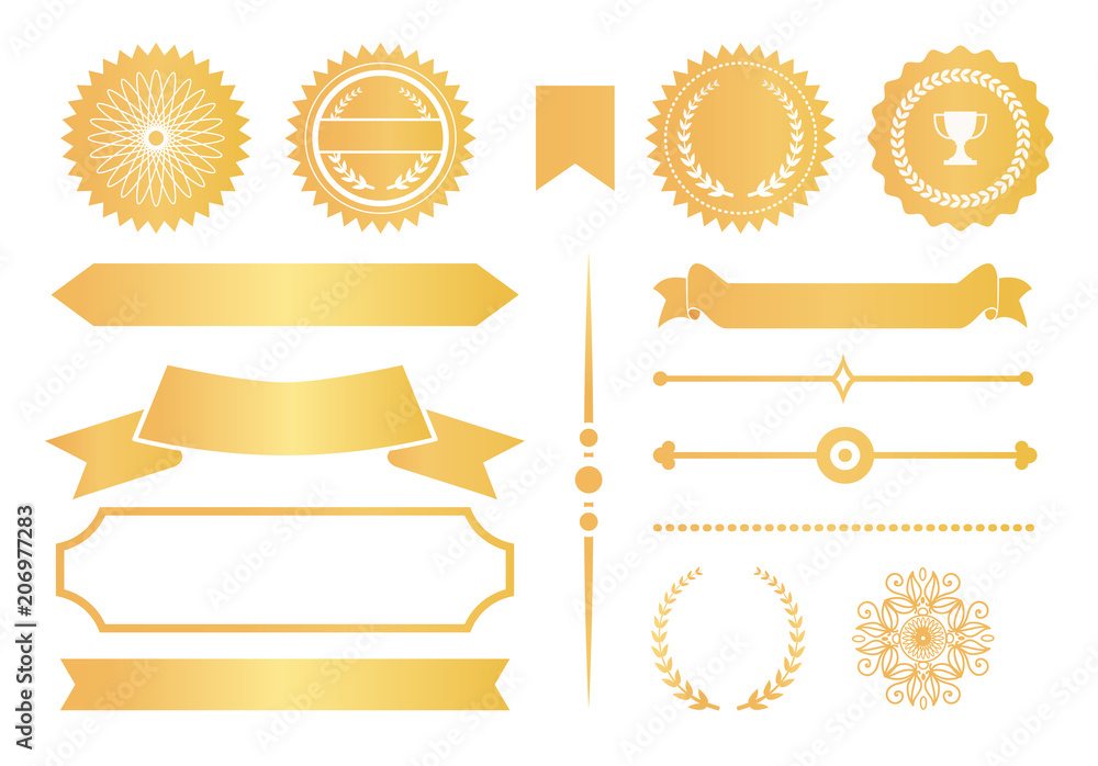 Certificate Design Elements Labels Awards Ribbons Stock Vector | Adobe ...