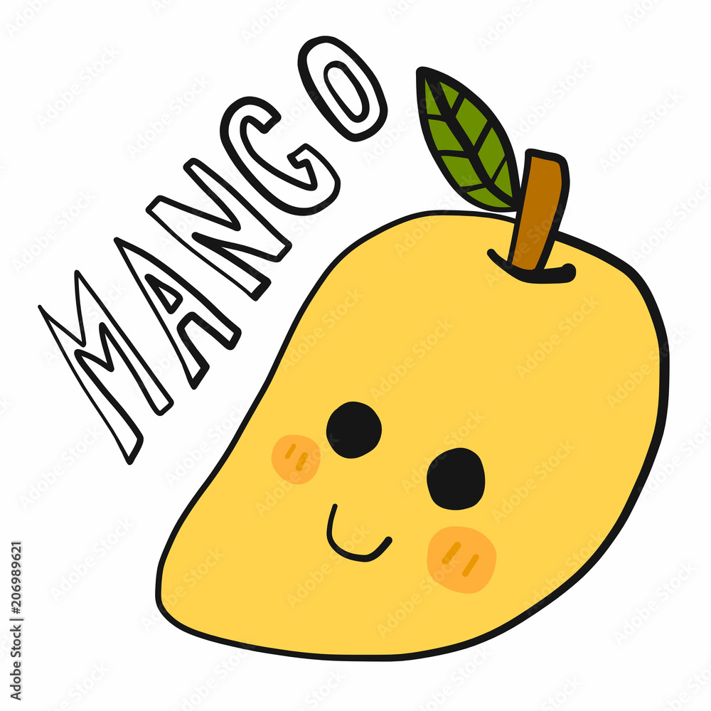 Mango cartoon doodle vector illustration Stock Vector | Adobe Stock
