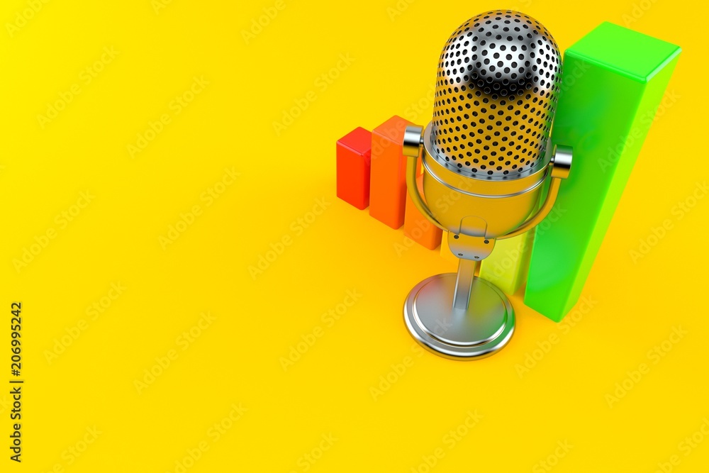 Radio microphone with chart Stock Illustration | Adobe Stock