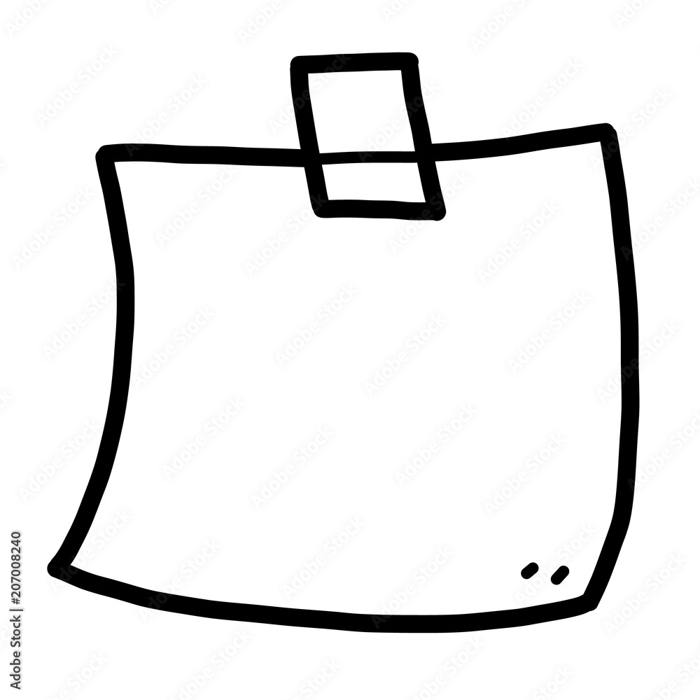 note paper / cartoon vector and illustration, black and white, hand ...
