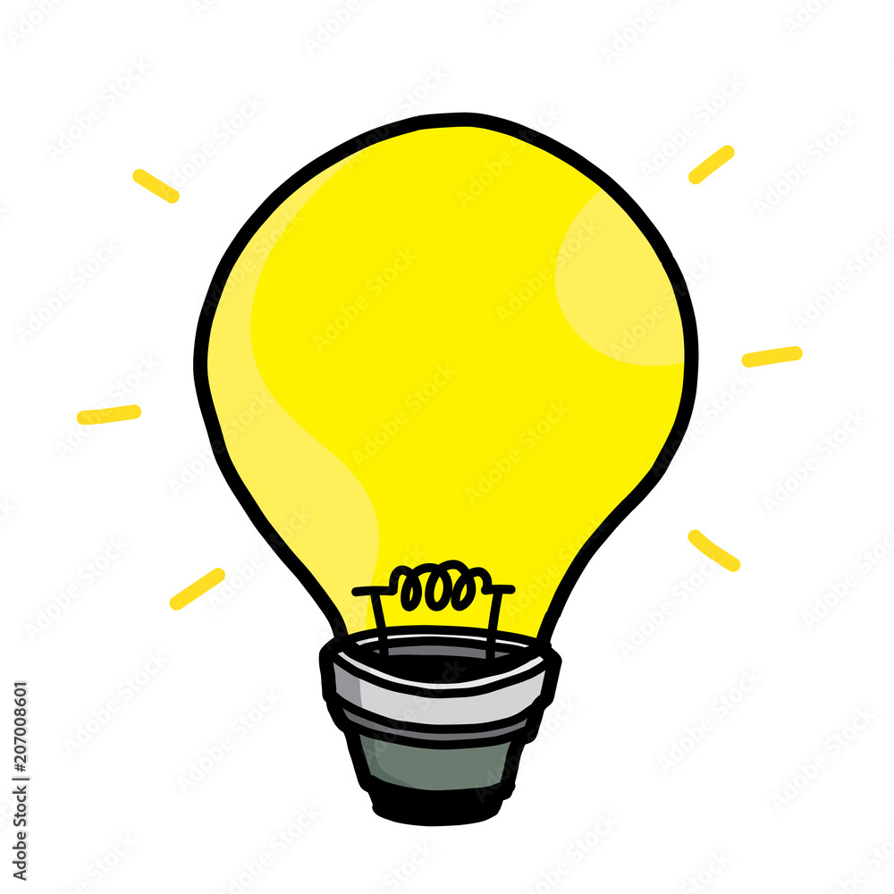 light bulb / cartoon vector and illustration, hand drawn style ...