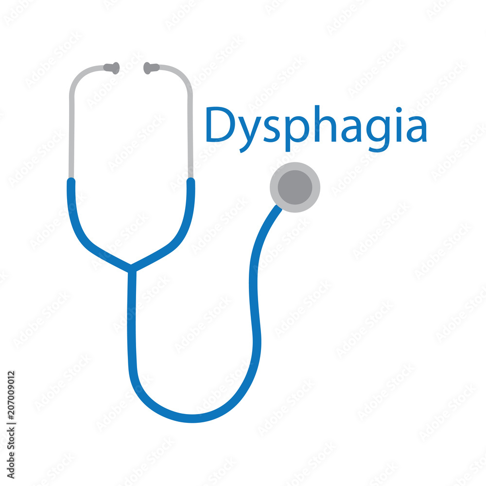 Dysphagia word and stethoscope icon- vector illustration Stock Vector ...