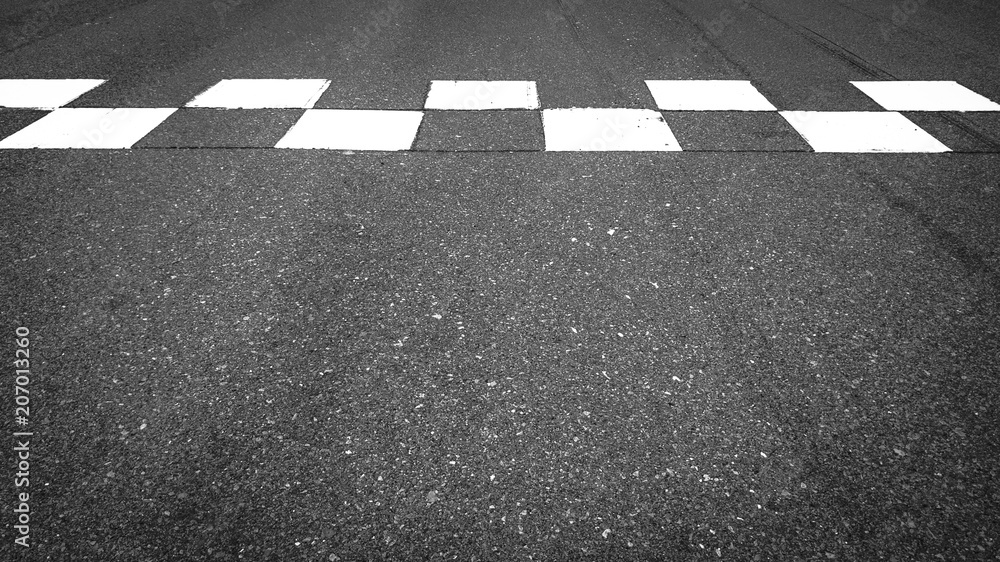 Checkered Line On Track