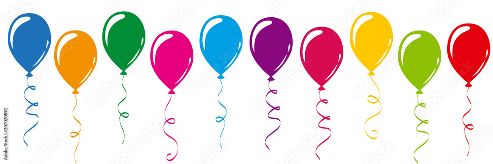viele kunterbunte luftballons Stock-Vektorgrafik | Adobe Stock