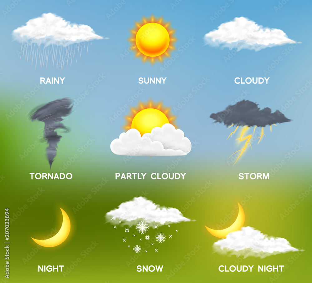 Weather Forecast Symbols Clear Skies