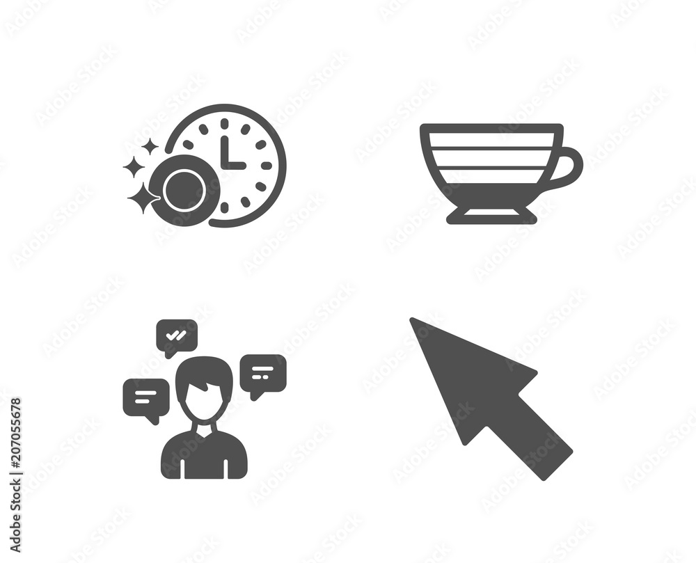 Set of Conversation messages, Dishwasher timer and Cappuccino icons ...