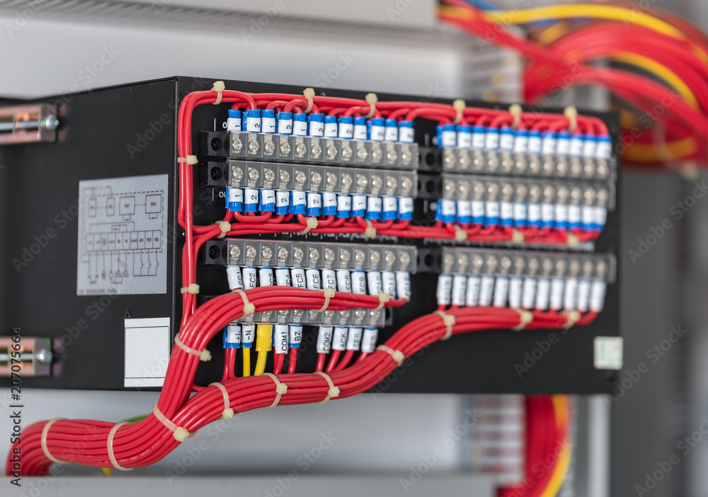 Electrical switch panel of switchgear room at power plant. Stock Photo ...