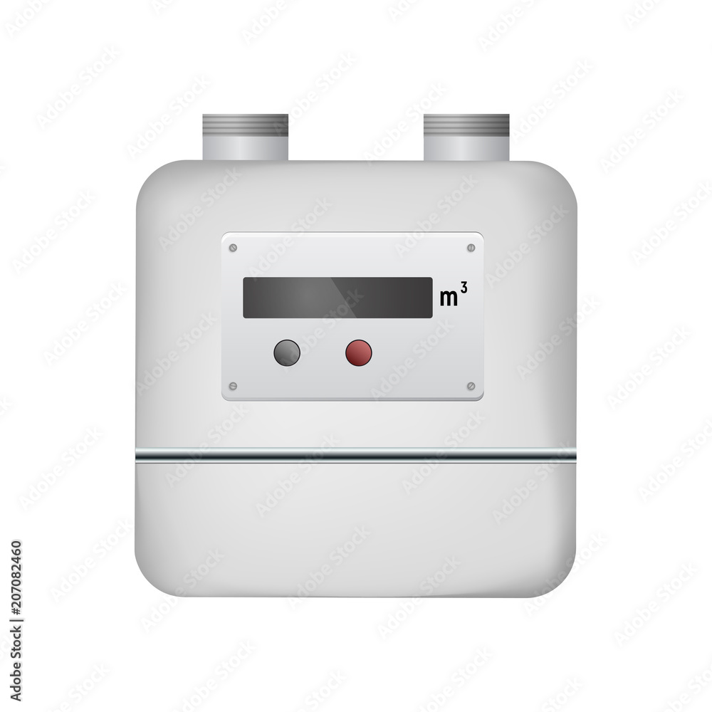 Gas meter. Counter utilities. Vector illustration. Instrumentation of ...