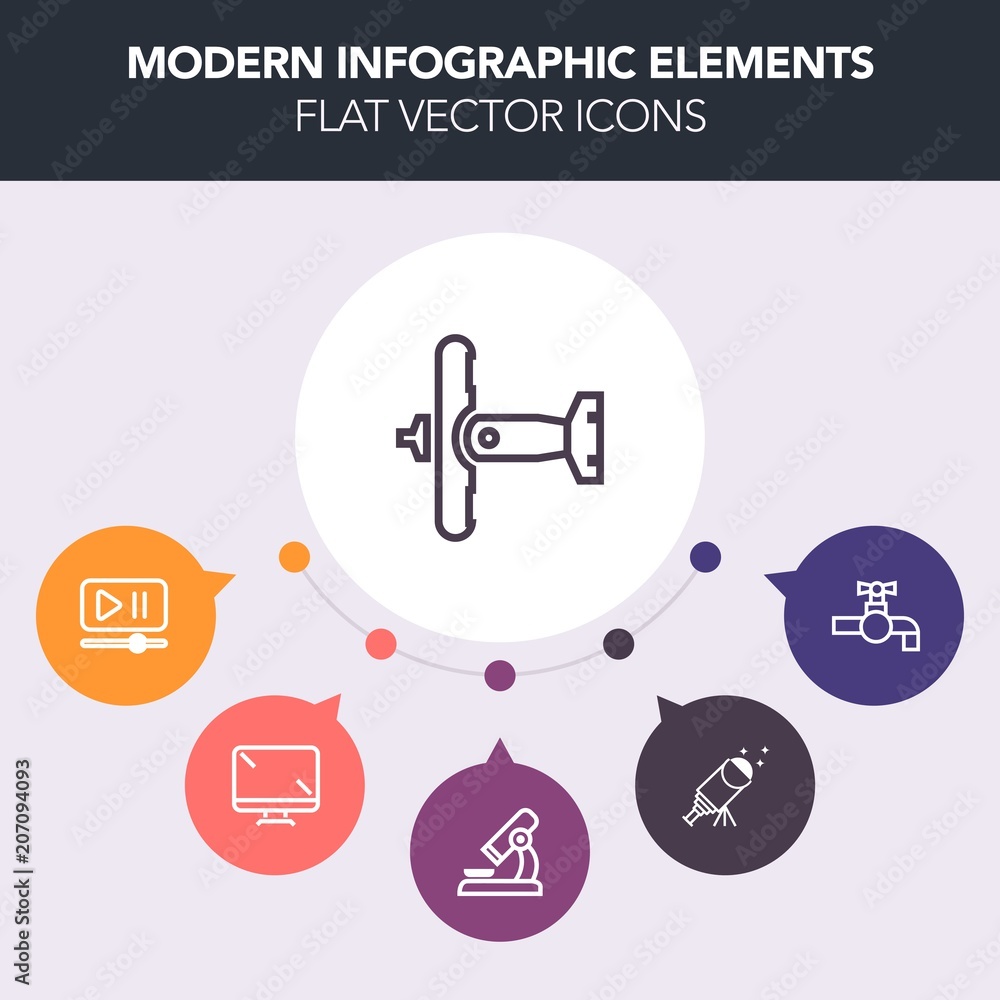 Modern, simple, colorful vector infographic background with plane ...
