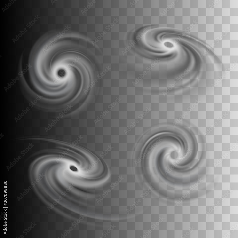 Tropical storm vector icons set, hurricane abstract representation for ...