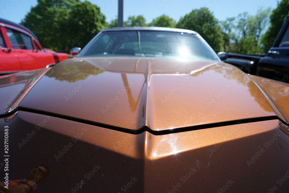 These are pictures of very old cars in very good condition, taken at a ...