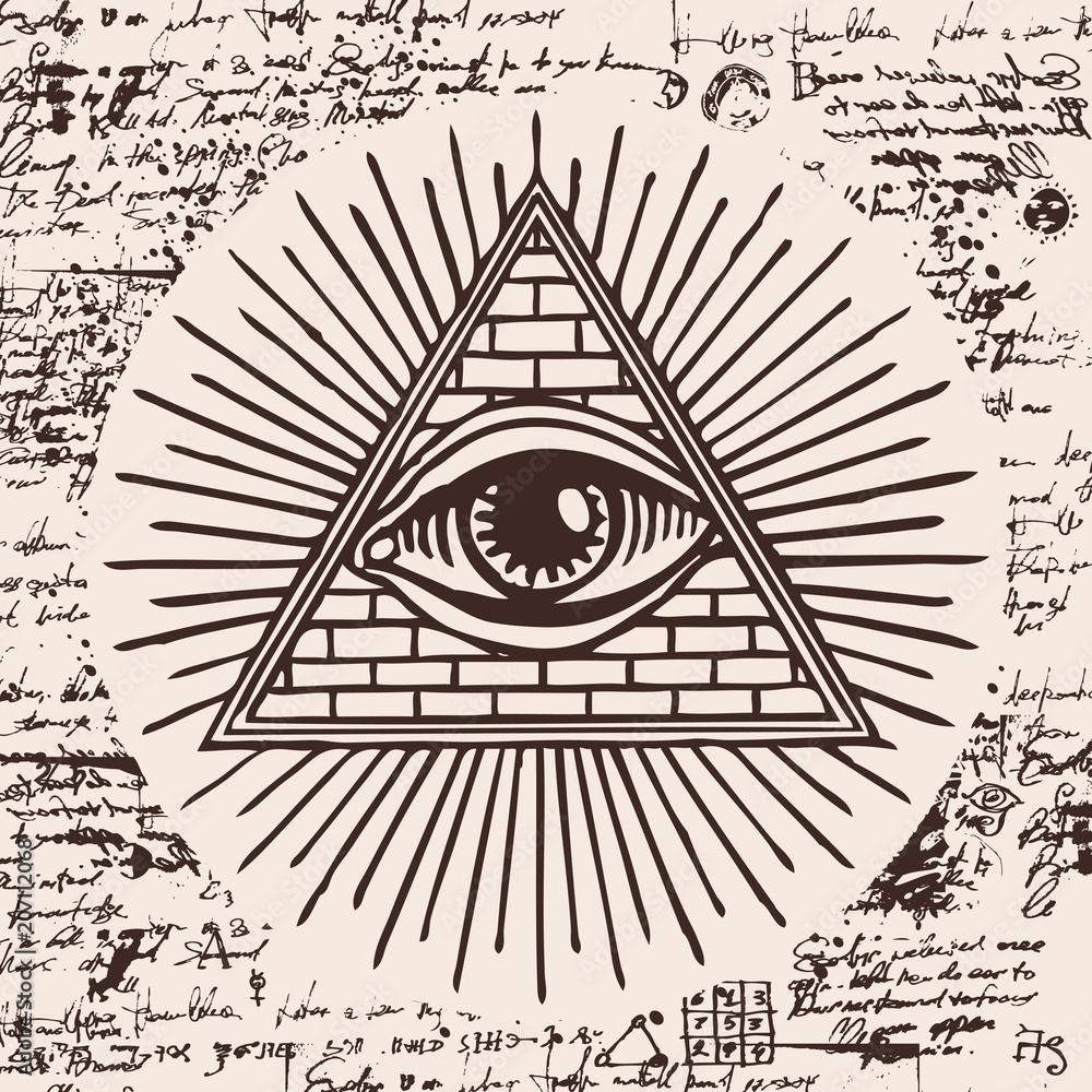 Vettoriale Stock Vector banner with Eye of Providence. All-seeing eye ...