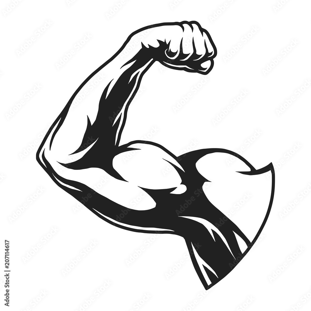 Vintage bodybuilder flex arm template Stock Vector | Adobe Stock