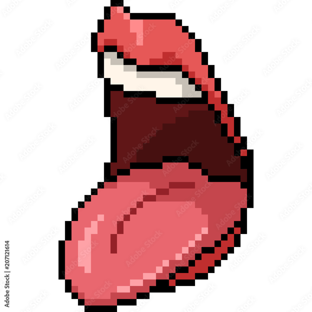 vector pixel art mouth open Stock Vector | Adobe Stock