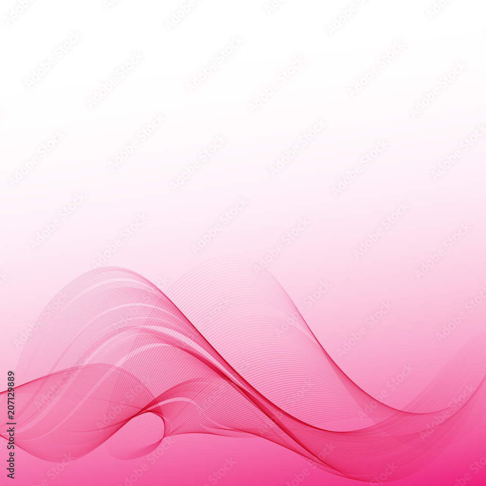 Vector Abstract pink curved lines background. Template brochure design ...