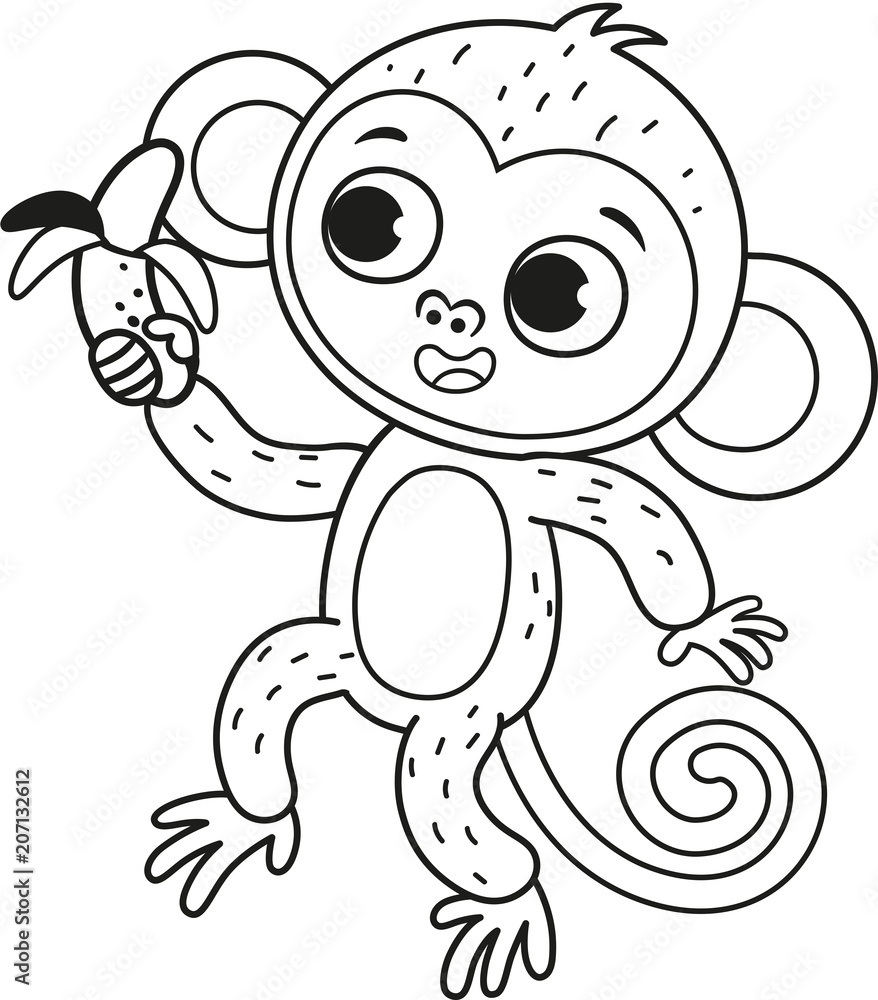 Monkey Clip Art Black And White