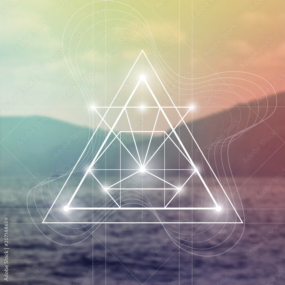 Interlocking circles and triangles hipster sacred geometry illustration ...