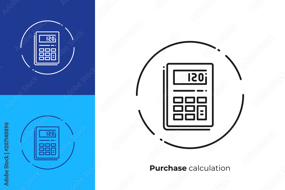 Electronic calculator line art vector icon Stock Vector | Adobe Stock