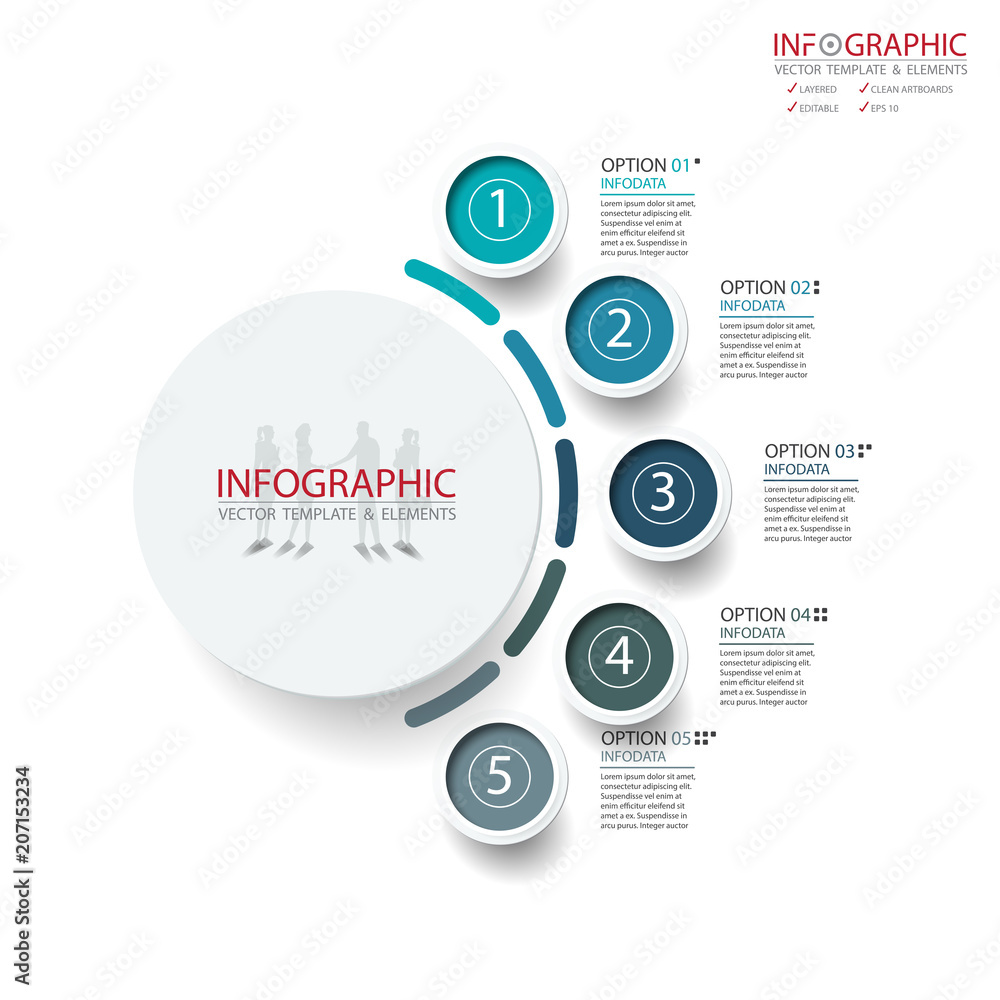 Vector abstract element infographics 5 option. Design for business or ...
