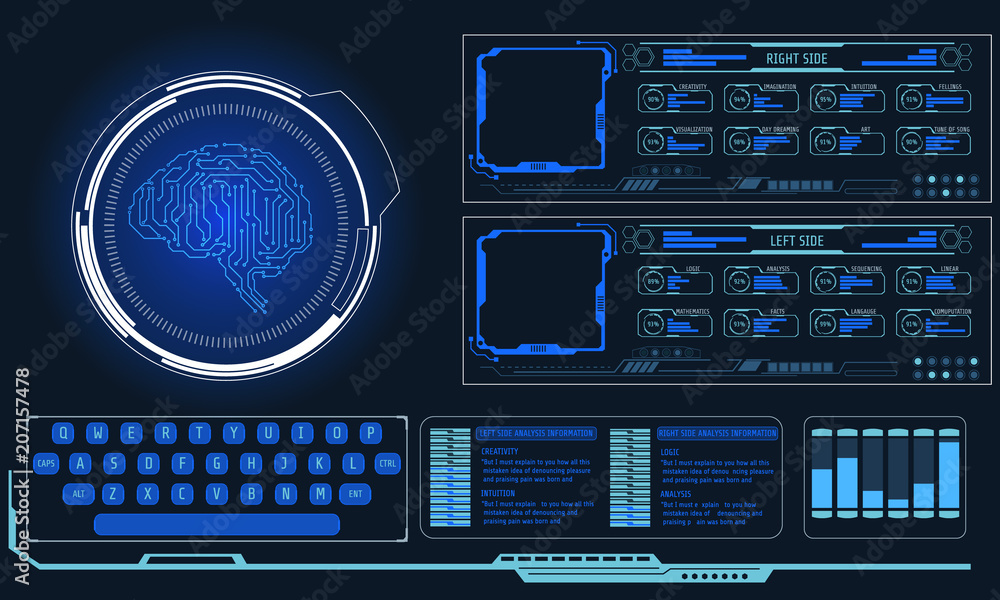 HUD User Interface Smart Intelligence Brain Analysis Design Concept ...