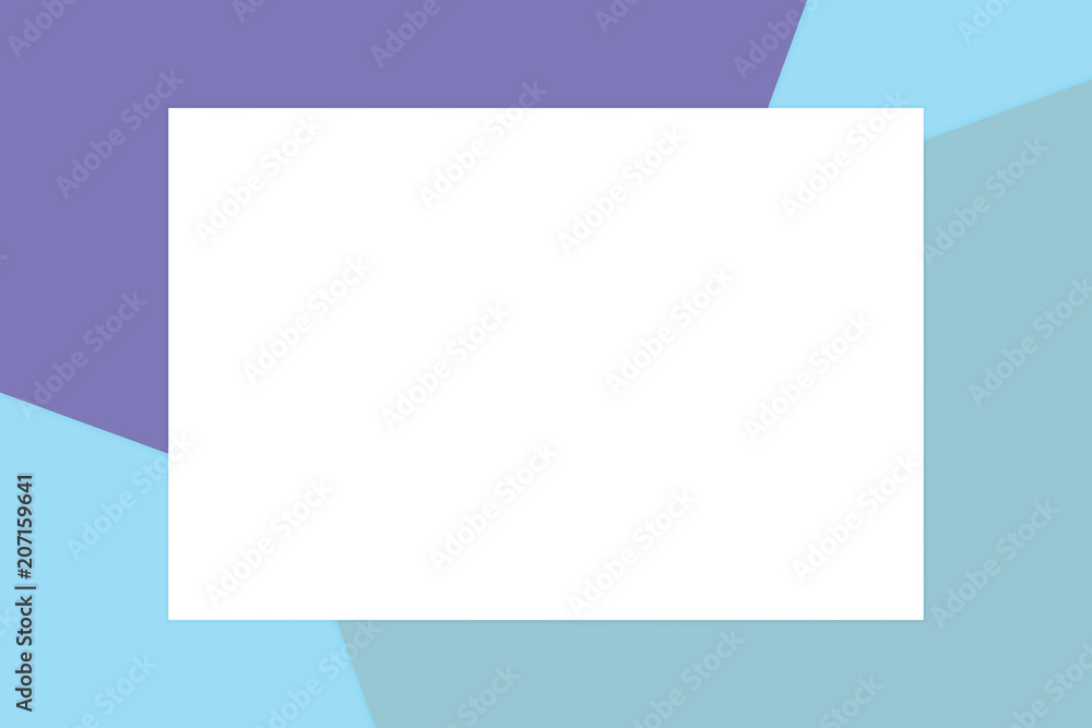 white rectangle frame on colorful pastel soft paper background ...