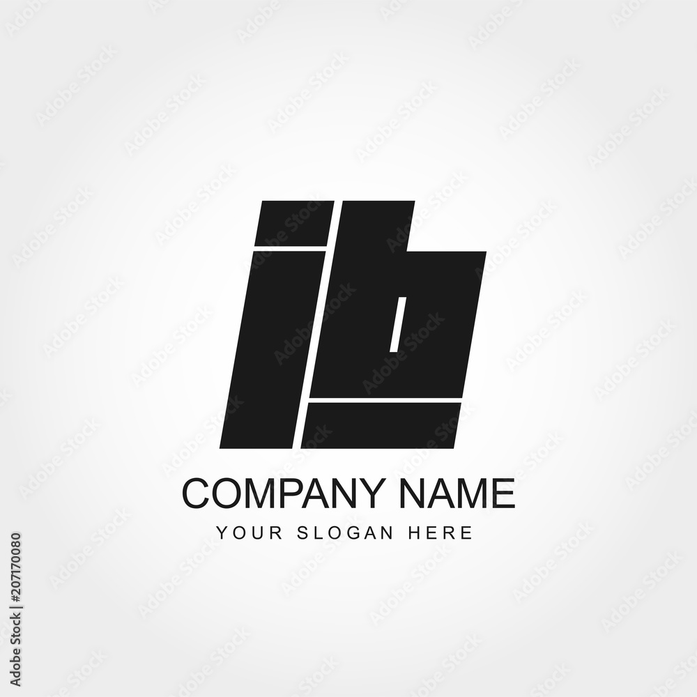 Initial Letter IB Logo Design Vector Stock Vector | Adobe Stock