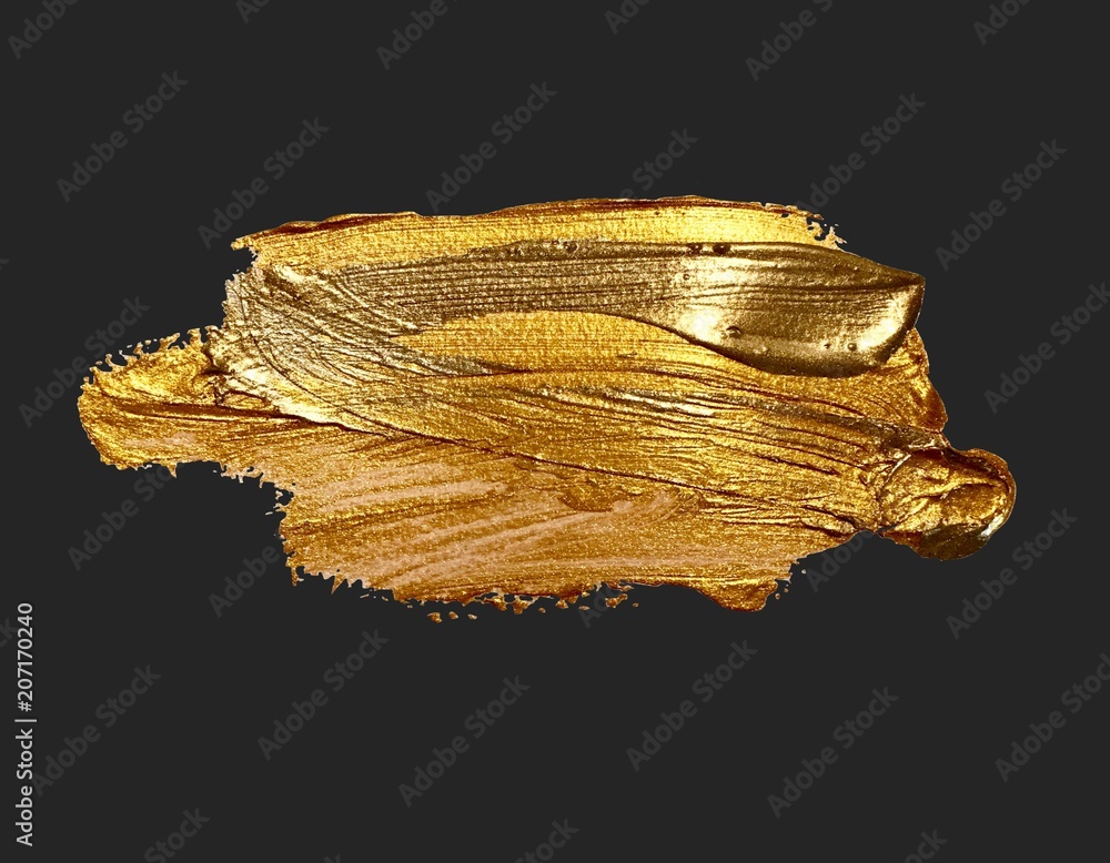 hand drawing gold brush stroke paint spot Stock Photo | Adobe Stock