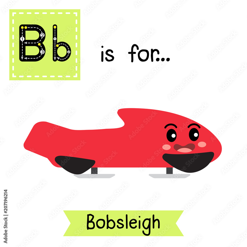 Letter B cute children colorful transportations ABC alphabet tracing ...
