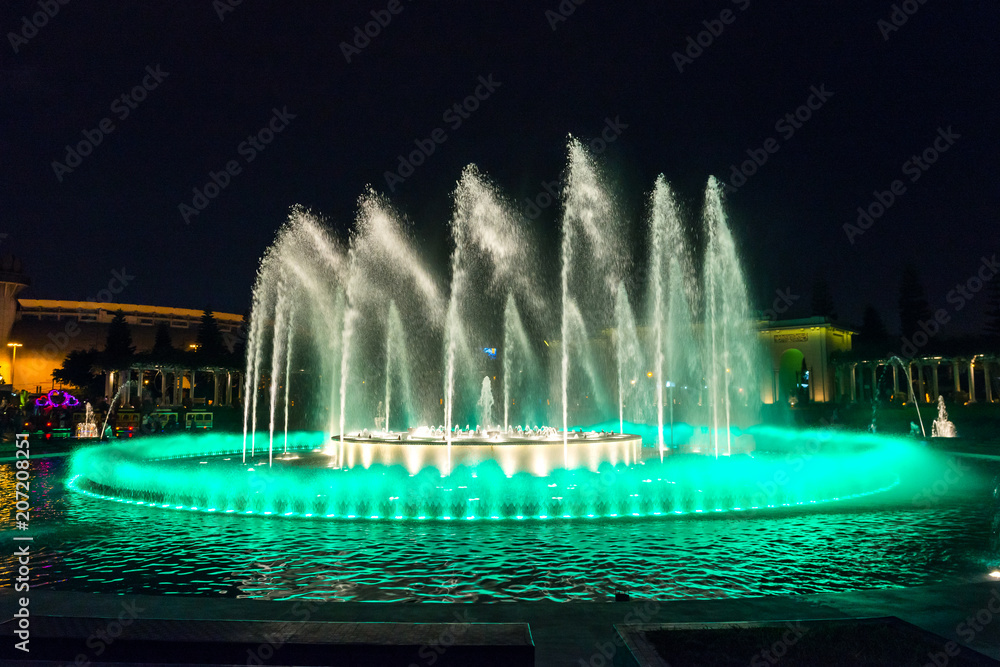 Magic water circuit and light show in Lima, Peru Stock Photo | Adobe Stock