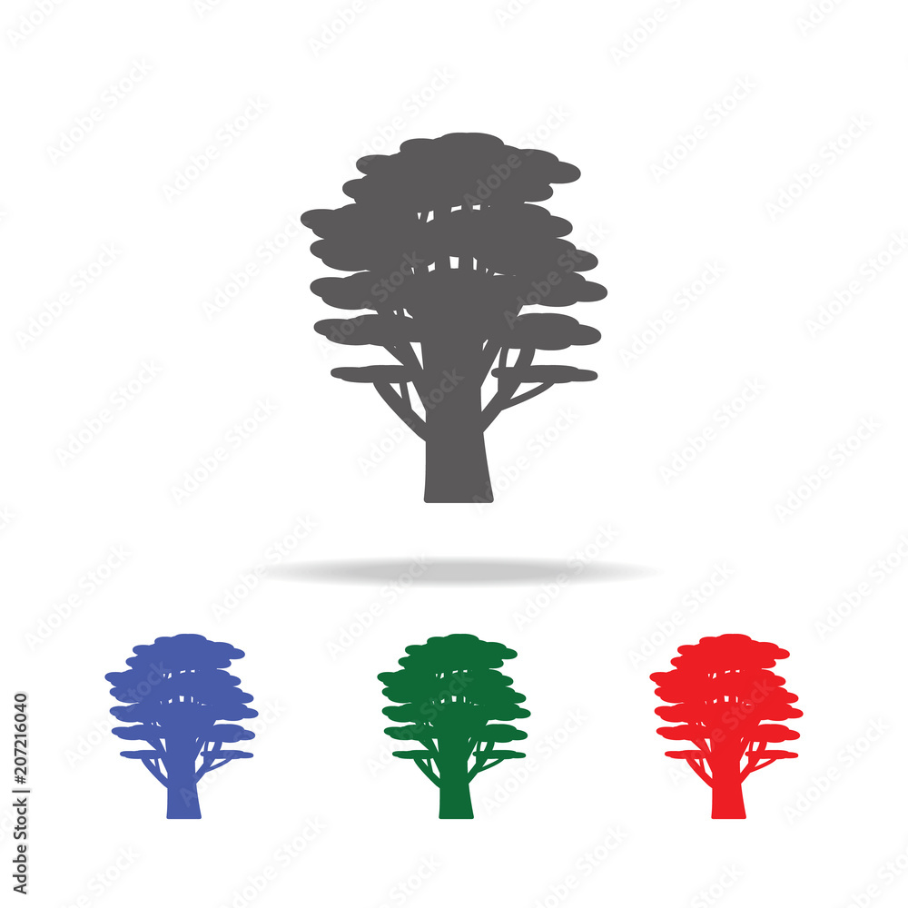 cedar tree icon. Elements of trees in multi colored icons. Premium ...