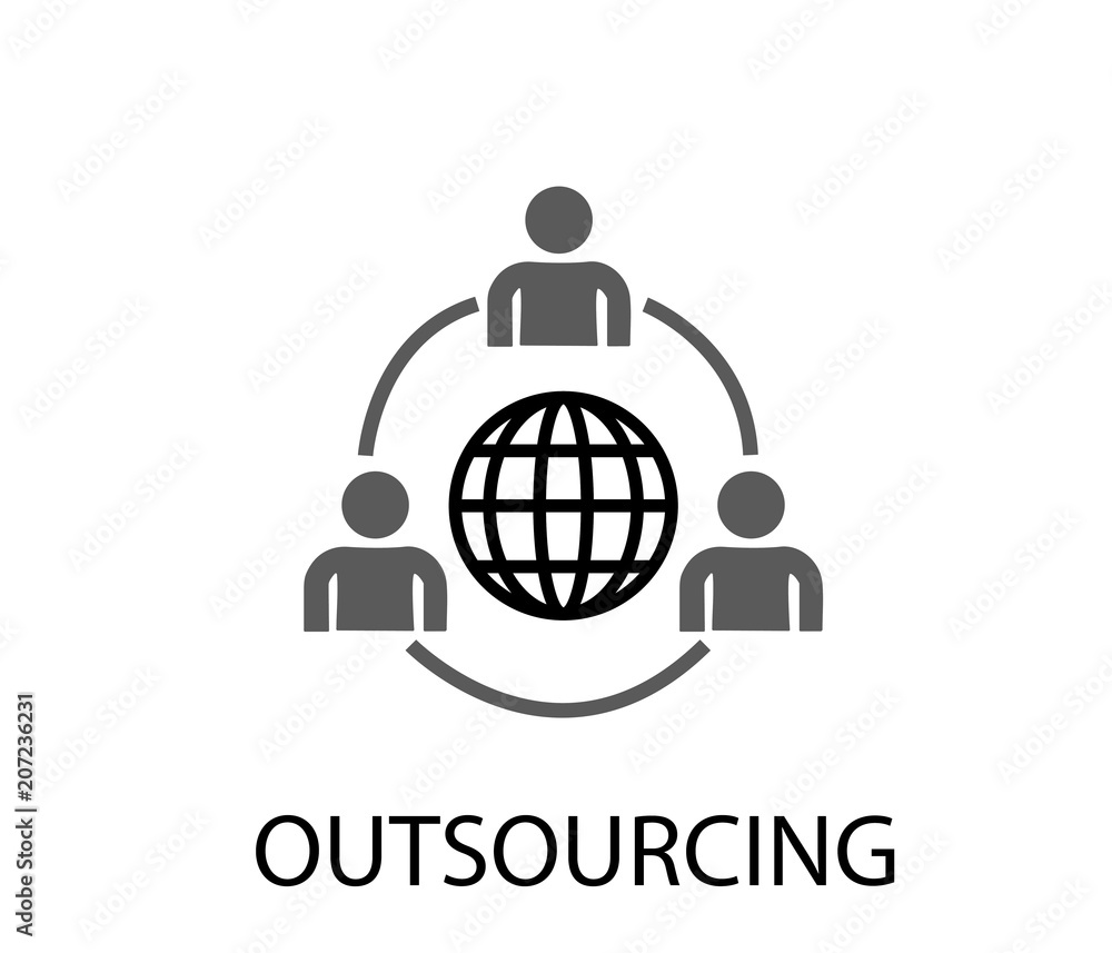 Human outsourcing icon Stock Vector | Adobe Stock