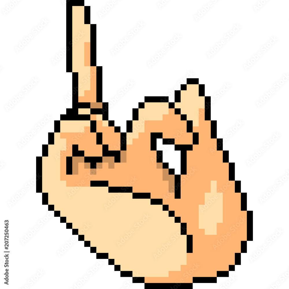 Vector Pixel Art Middle Finger Stock Vector Adobe Stock