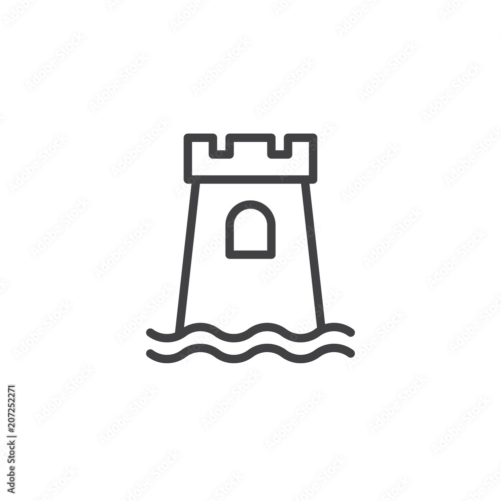 Sand castle outline icon. linear style sign for mobile concept and web ...
