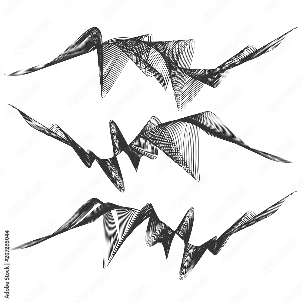 Abstract smooth curved line Design element Technological background ...