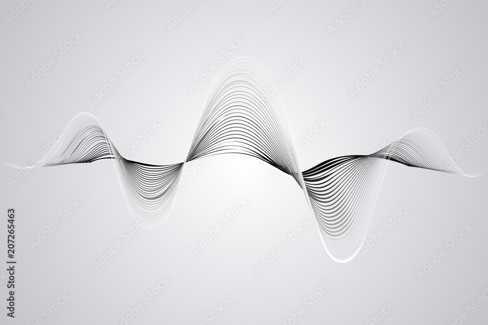 Abstract smooth curved line Design element Technological futuristic ...