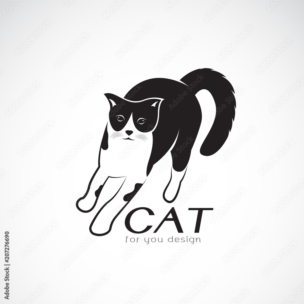 Vector of a cat on white background. Pet. Animals. Vector illustration. Easy editable layered ...