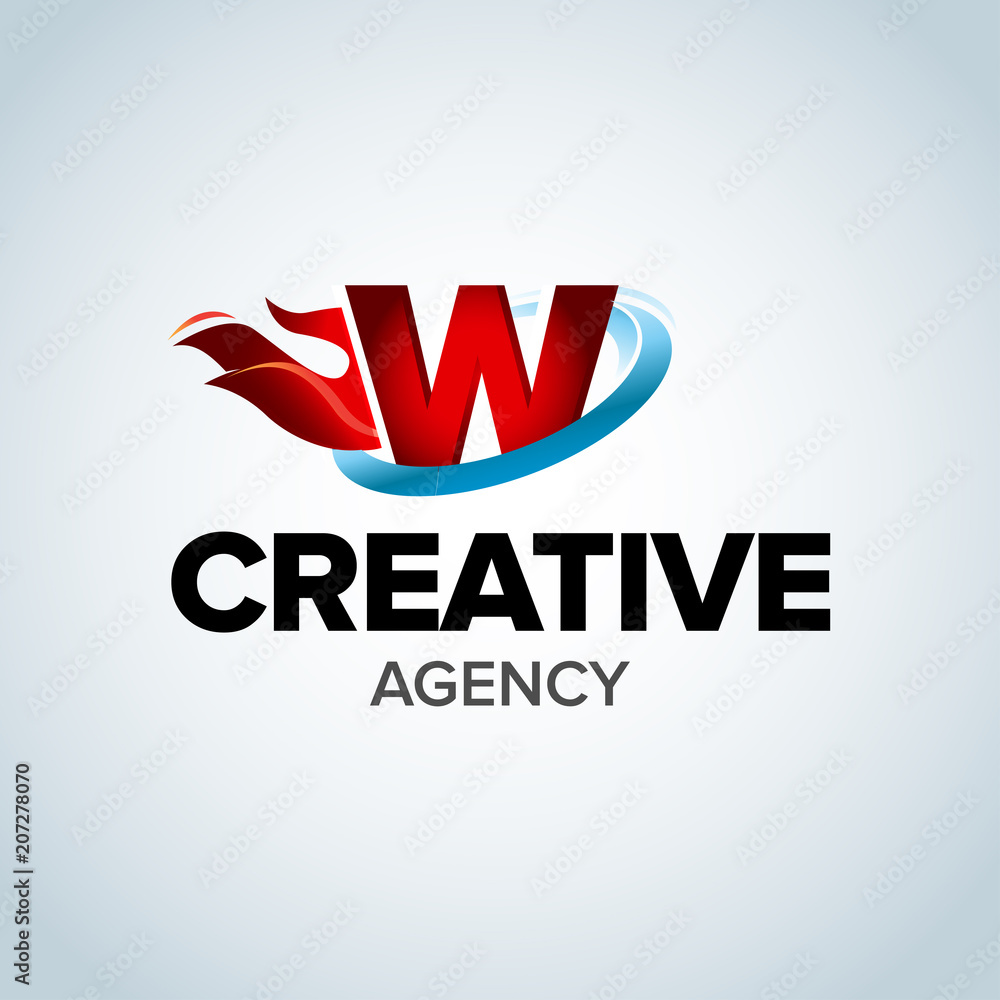 Fire Letter W logo template. Burning flame design element vector ...