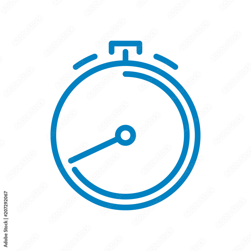 Stoppuhr - OUTLINE KONTUR - Icon Symbol Piktogramm Bildmarke grafisches ...