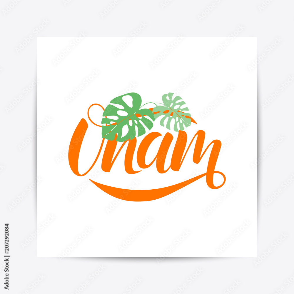 Happy Onam festival typography lettering Stock Vector | Adobe Stock