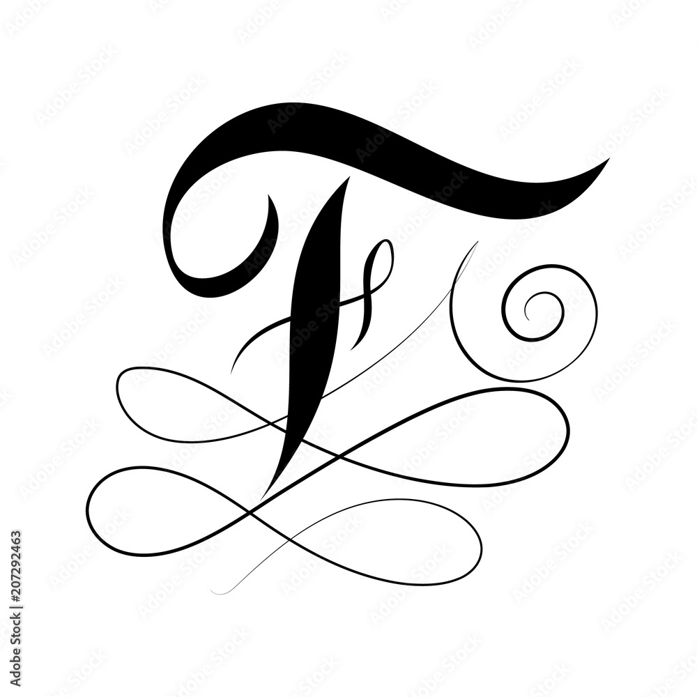 Calligraphy Letter F