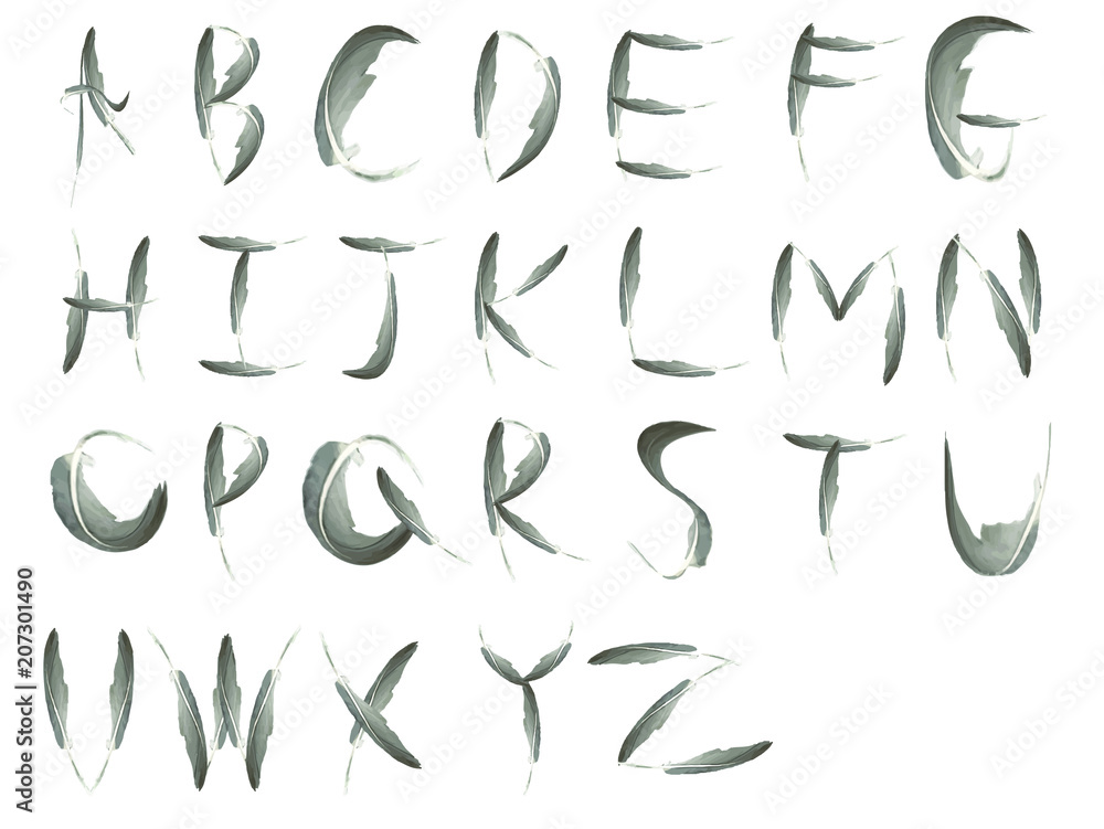 Feather Alphabet Vector Design Stock Vector | Adobe Stock