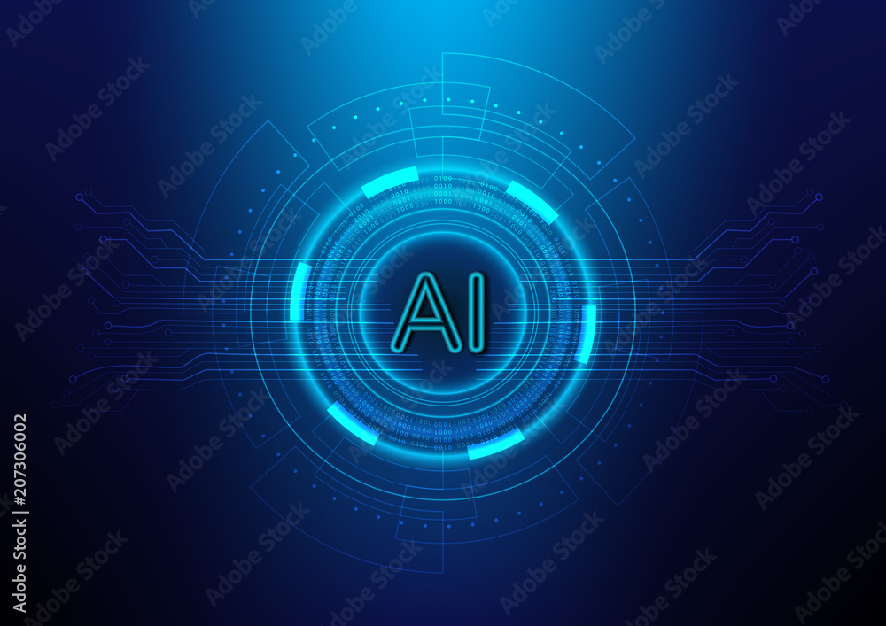 Abstract digital and technology background. AI(Artificial Intelligence ...