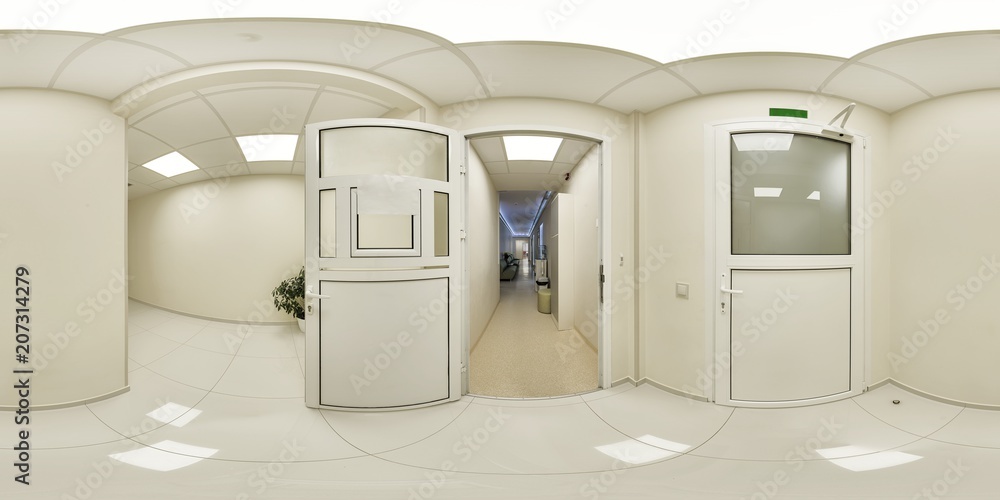 Panorama of the entrance to the corridor of the clinic from the ...