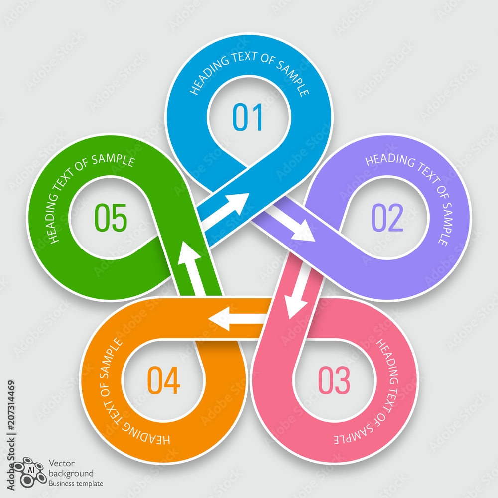 5-Step Process #Vector Graphics Stock Vector | Adobe Stock