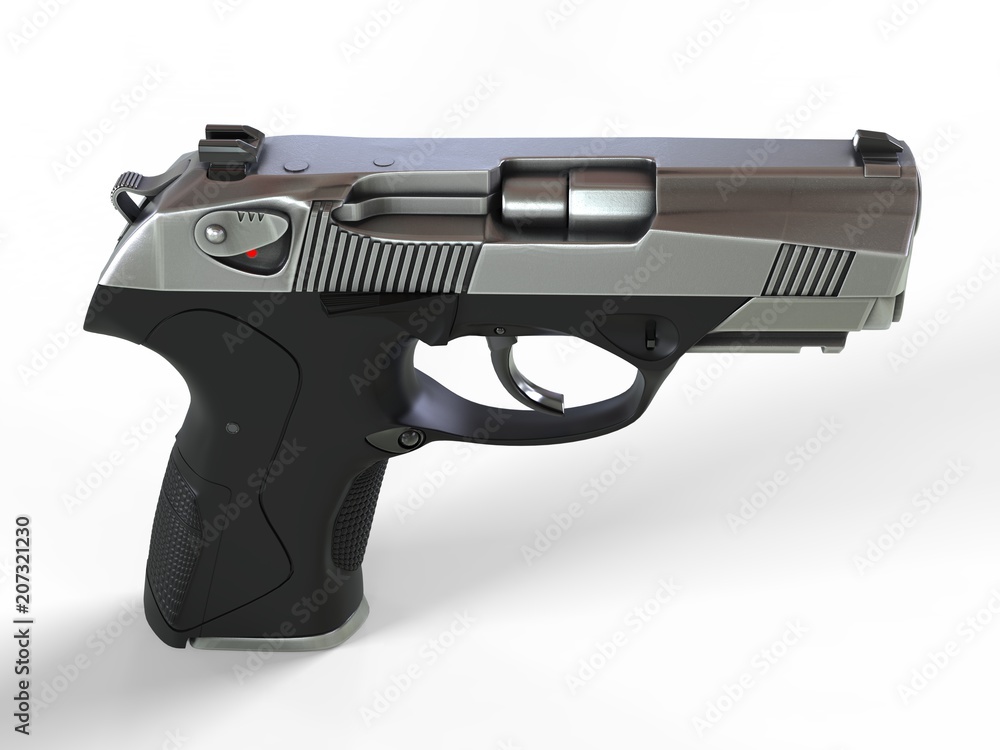 Compact semi automatic pistol - top down side view Stock Illustration ...