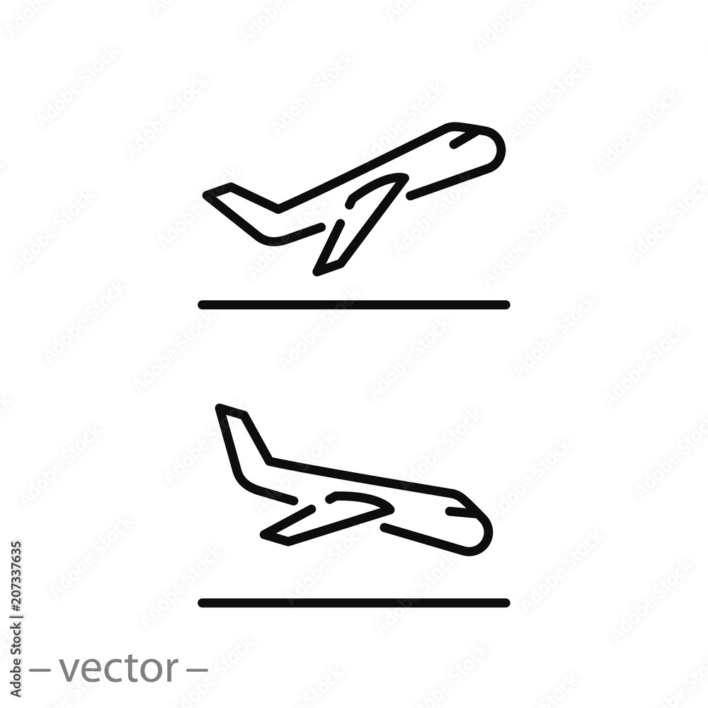 Symbols To Show Departure And Arrival