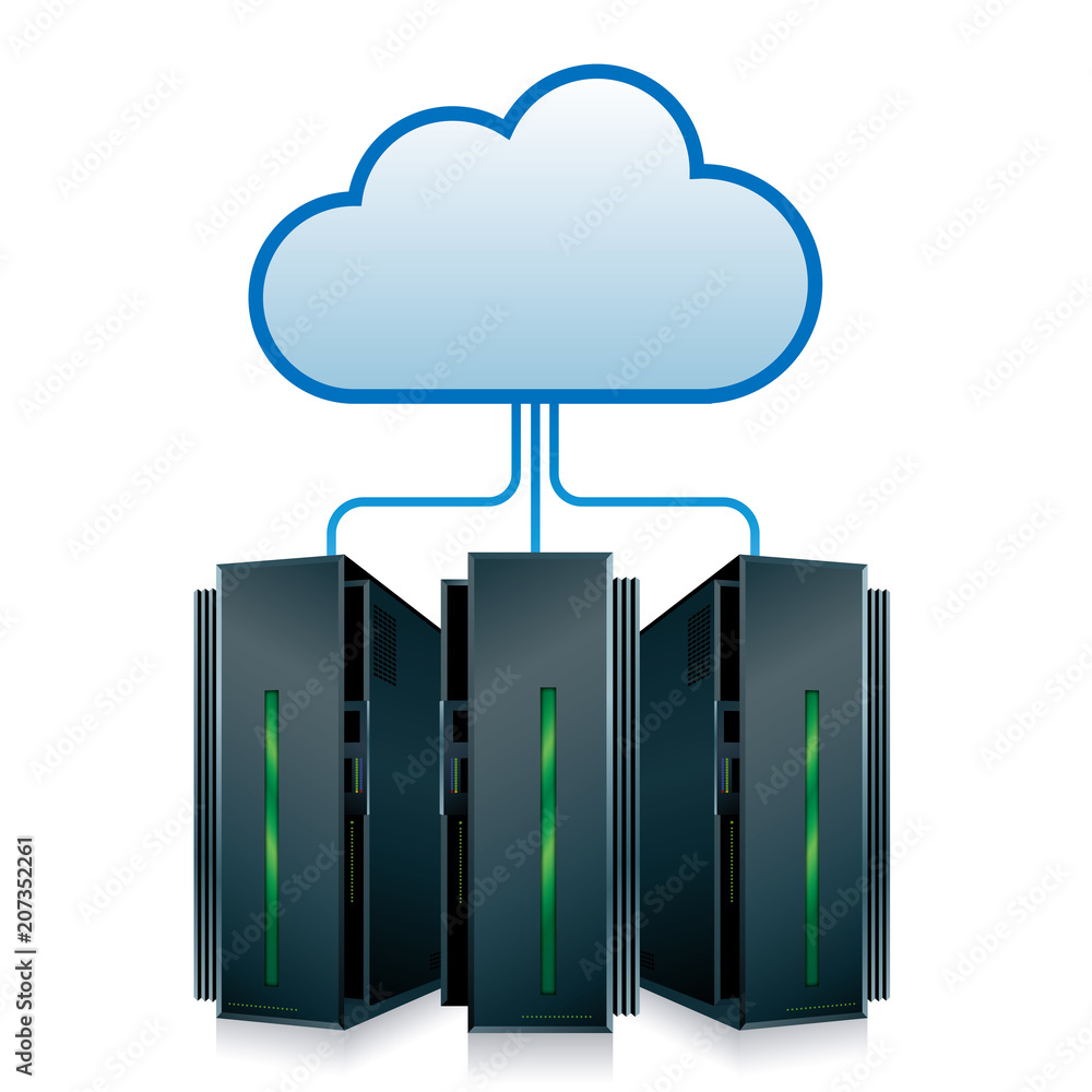 Vector drawn web server, isolated on white background. Stock 벡터 | Adobe ...