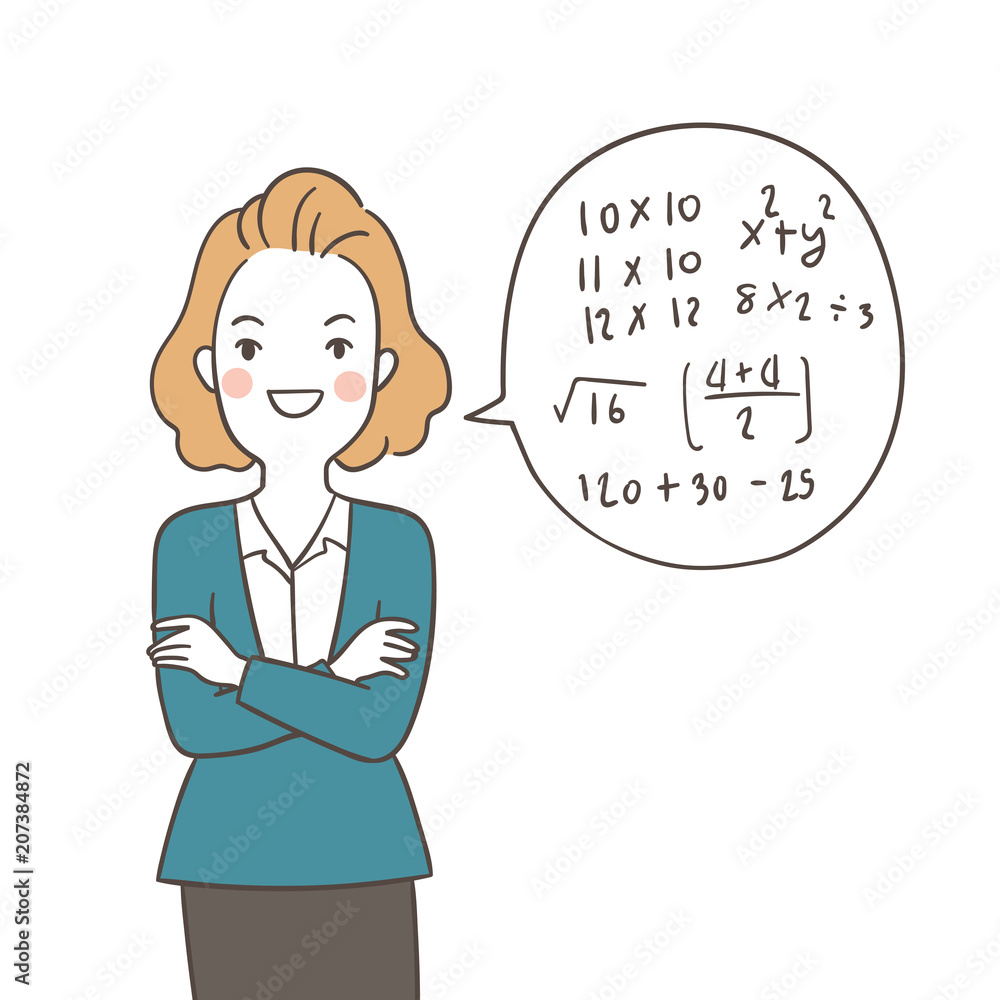 Draw character of teacher teaching math and speech bubble Stock Vector ...