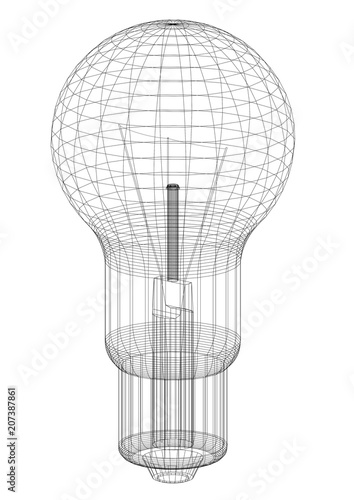 light bulb Architect blueprint - isolated wall mural wallpaper ...